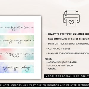 AA Quotes Printable Bookmarks, NA Addiction Recovery, Al Anon ...