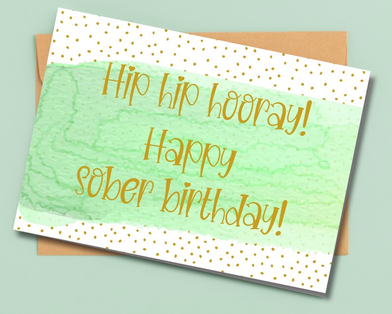 Sobriety Birthday Card for Soberversary, Digital & Printable PDF ...