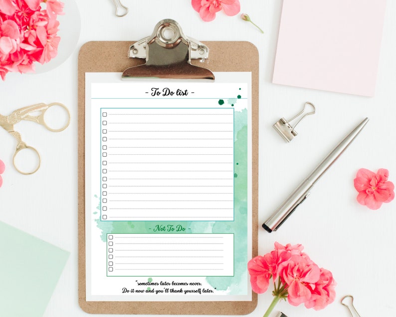 Watercolor Abstract to Do List, My Priorities Check List, Simple Tasks ...