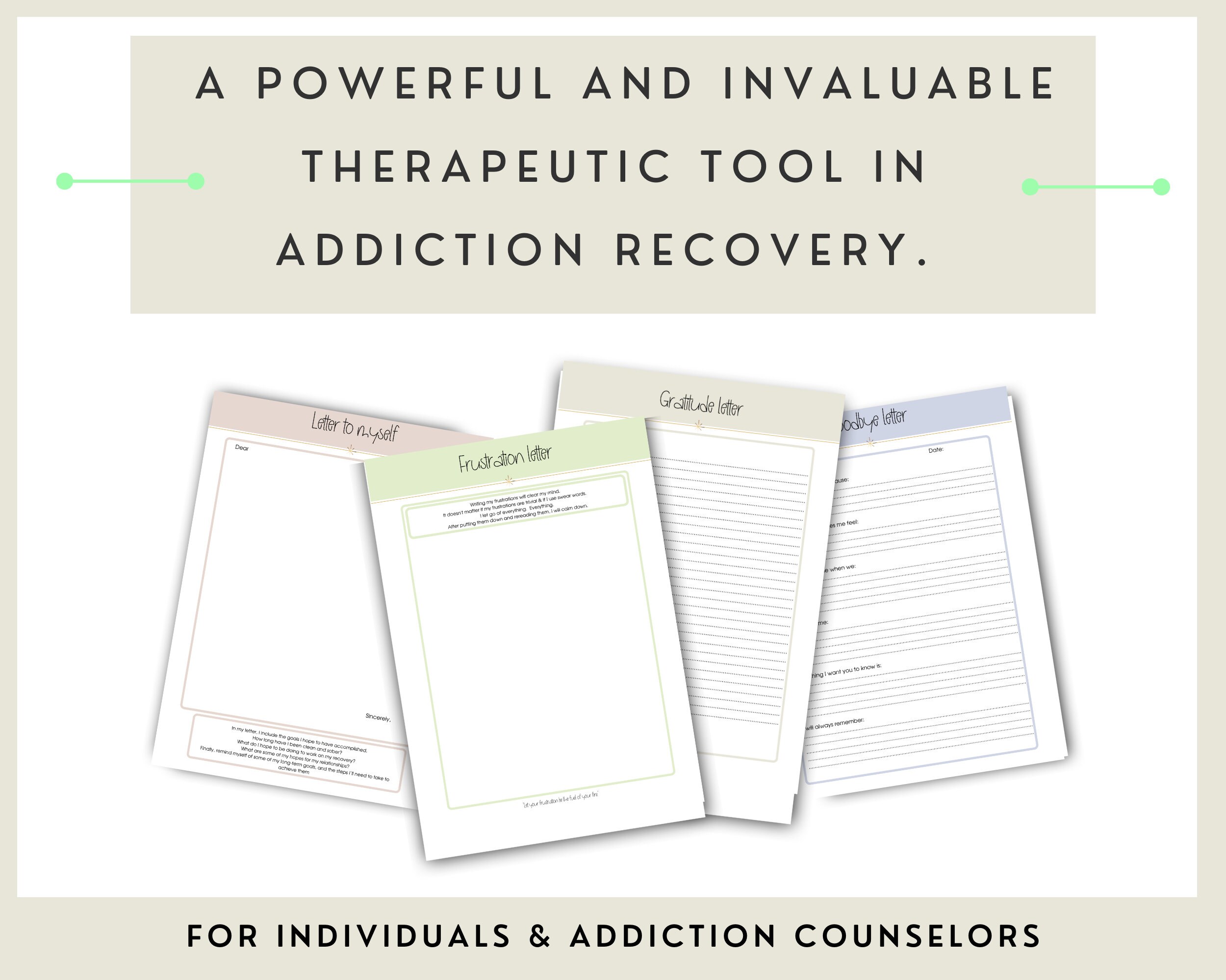 Addiction Recovery Letters, Therapy Worksheets, Theraputic Writing ...