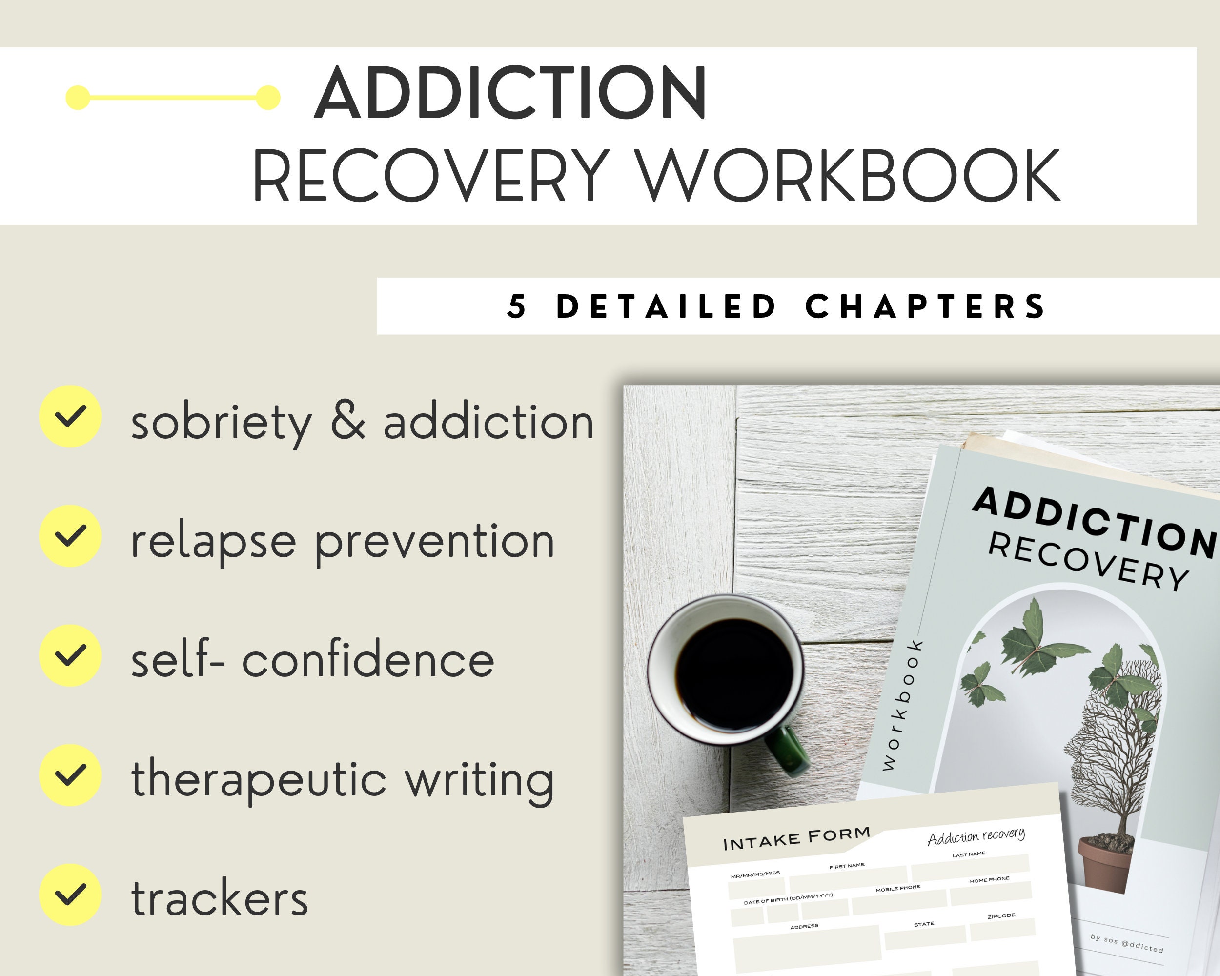Addiction Recovery Workbook and Intake Form for Substance Use Treatment ...
