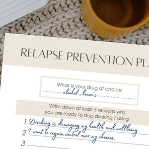 Relapse Prevention Worksheets - Printable Addiction Recovery Workbook ...