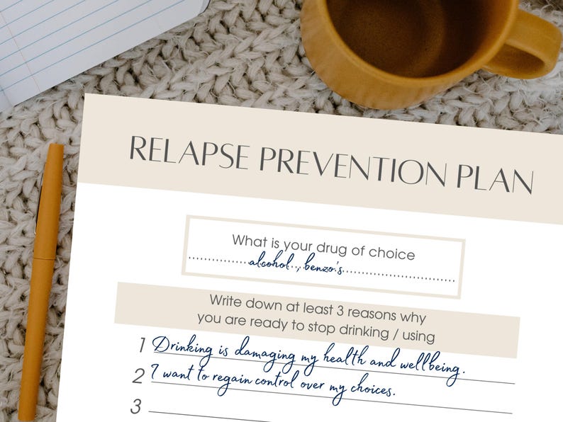 Relapse Prevention Worksheets - Printable Addiction Recovery Workbook ...