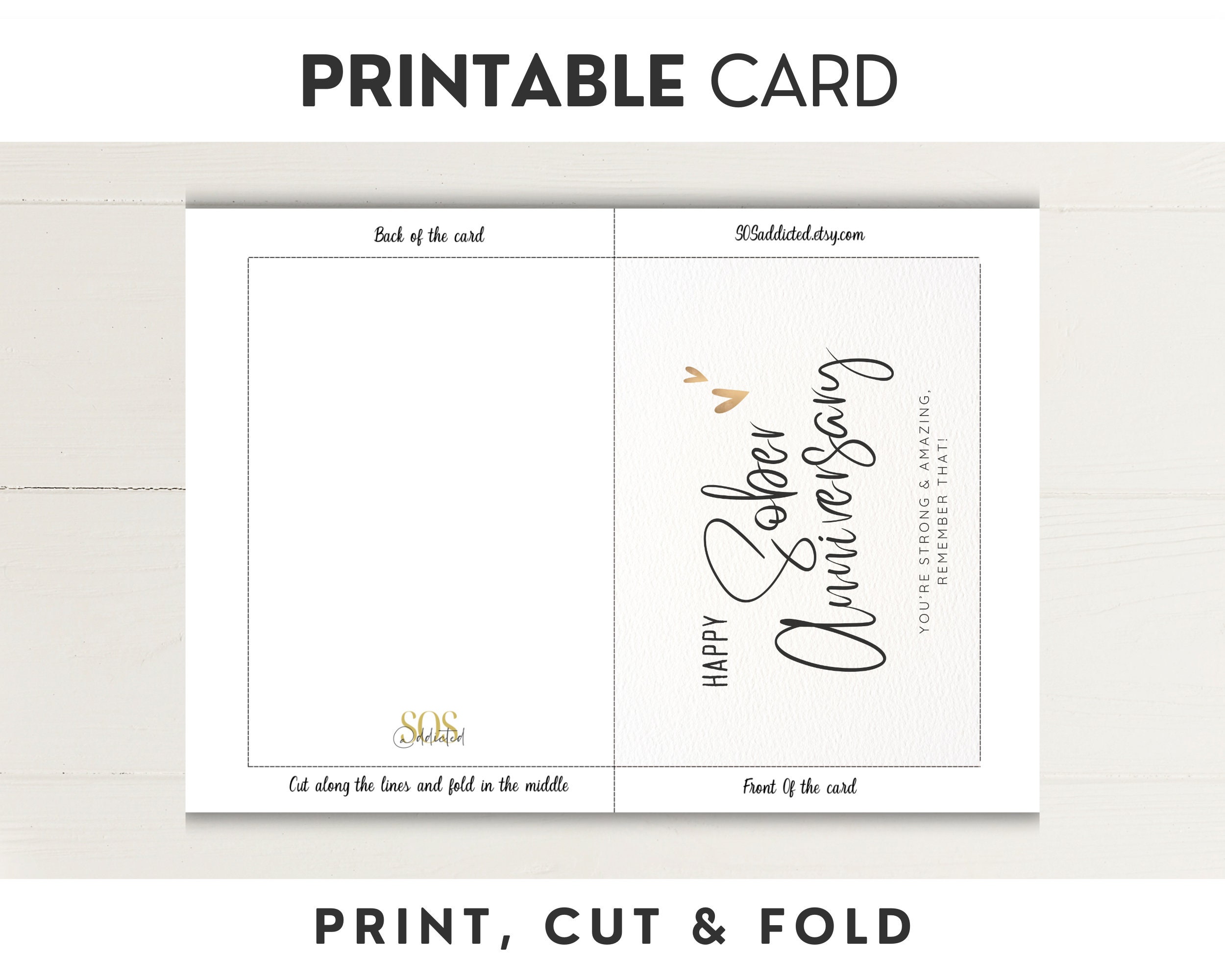 Happy Sober Anniversary Card, Sobriety Birthday, Instant Download ...