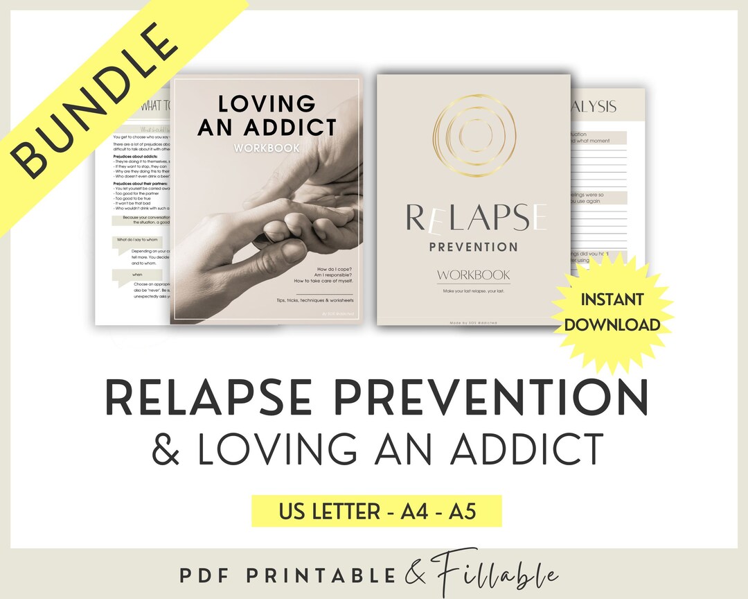Relapse Prevention Plan & Loving an Addict Workbook, Addiction Recovery ...