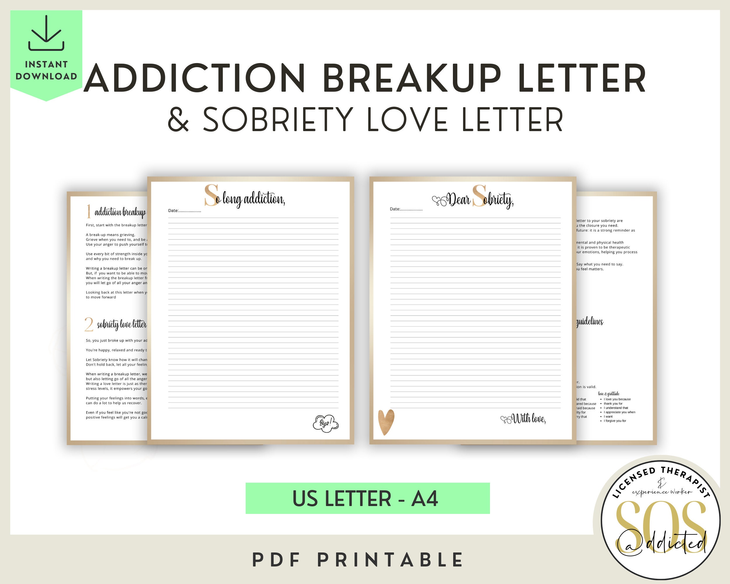 Therapy Worksheets For Addiction Recovery Addiction Breakup Letter And