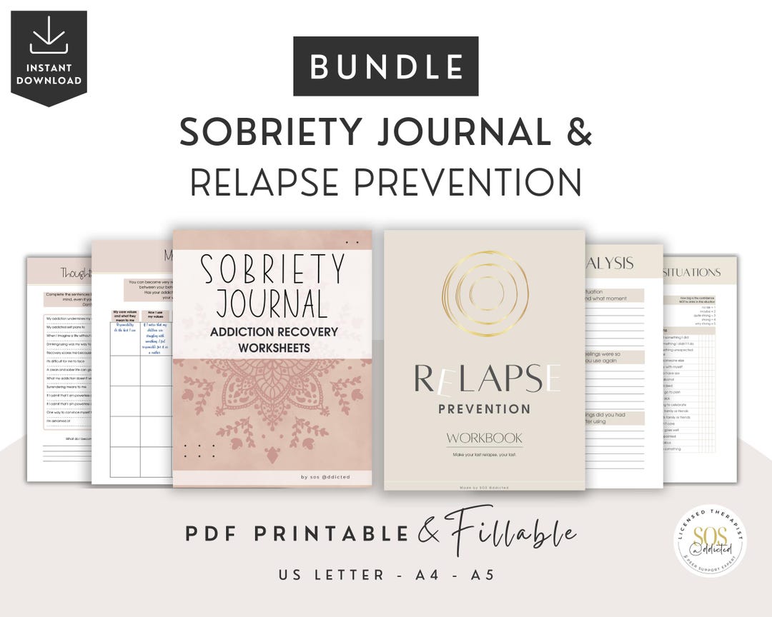 Sobriety Journal and Relapse Prevention Plan, Addiction Recovery ...