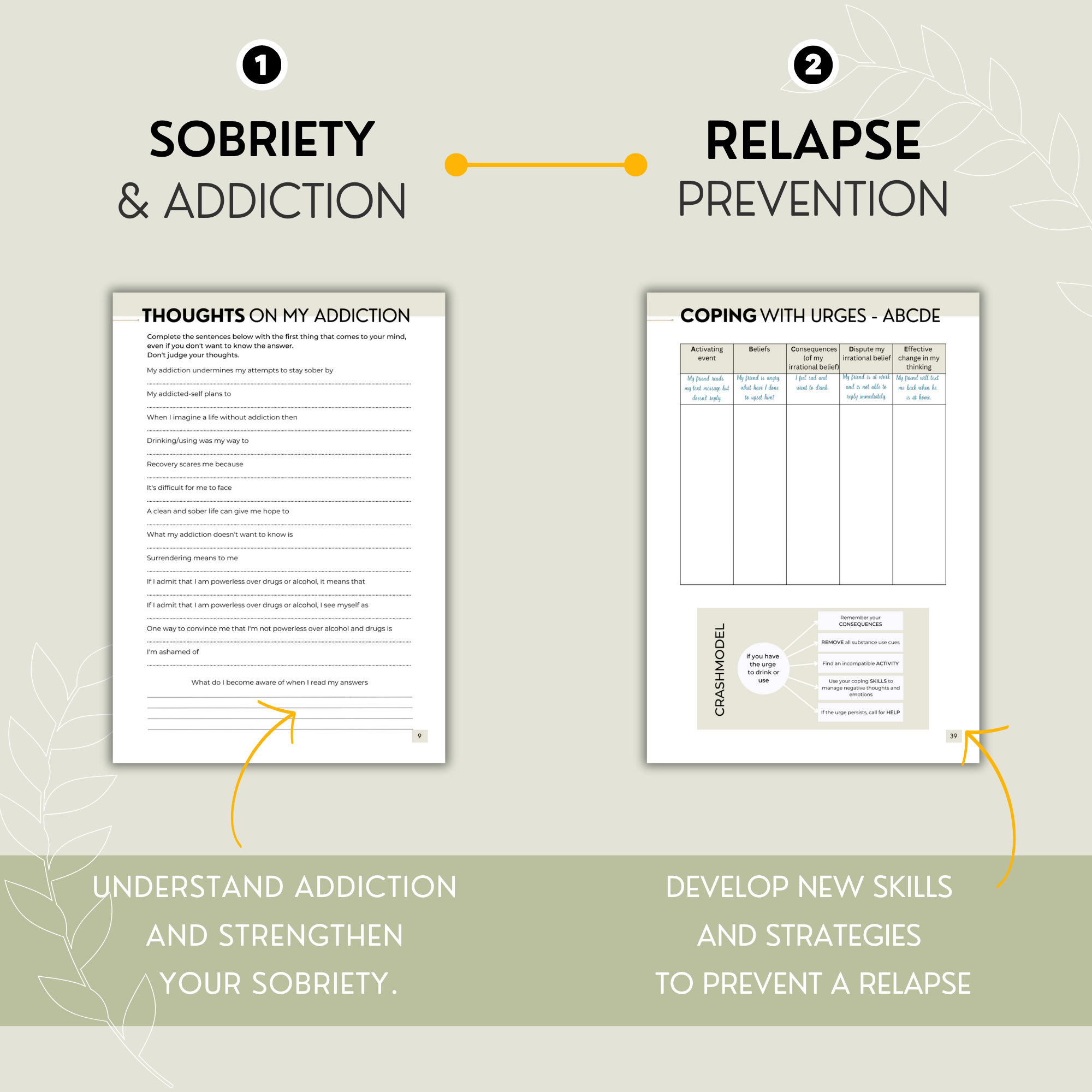 Addiction Recovery Workbook for Counselor, Printable Therapist ...