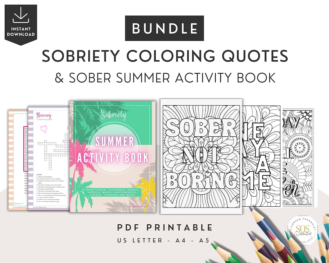 Recovery Games Bundle: Sobriety Activity Book, Addiction Recovery ...