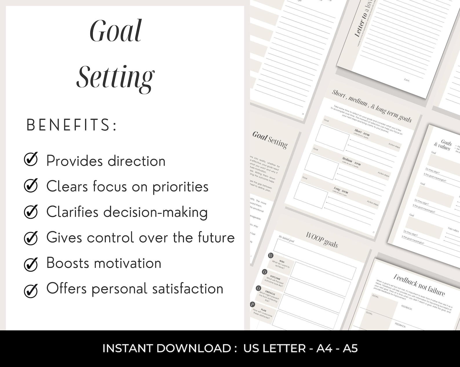 Fear of Failure & Goal Setting Therapy Worksheets, Counselor Resource ...