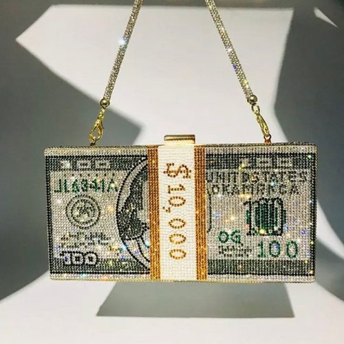 Crystal 100 Dollar Bill Handbag Money Clutch Money Bag - Etsy