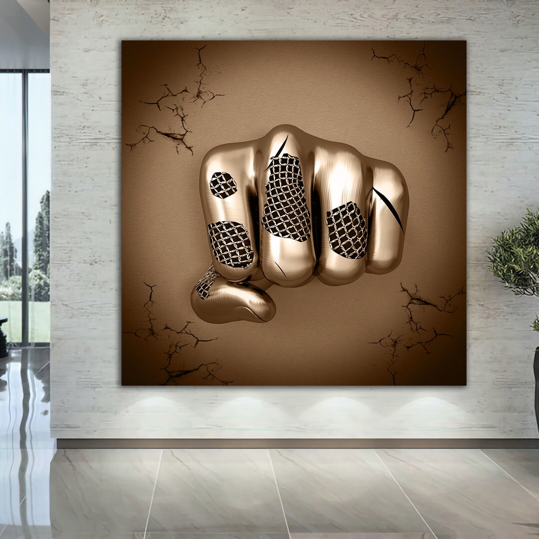 Chain Fist Canvas Painting, Hand Canvas Print, 3d Effect Canvas Art - Etsy
