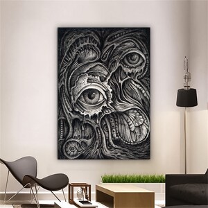 Eyes Canvas, Surreal Art Eye Painting, Abstract Eyes Canvas Print ...