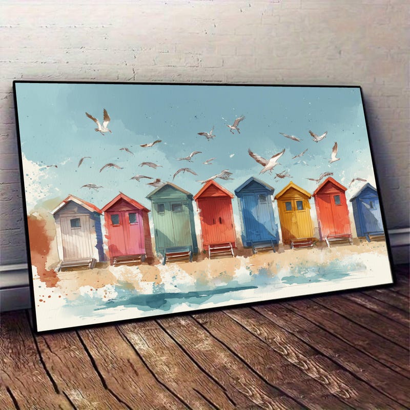 Beach Hut Canvas Wall Art - Etsy