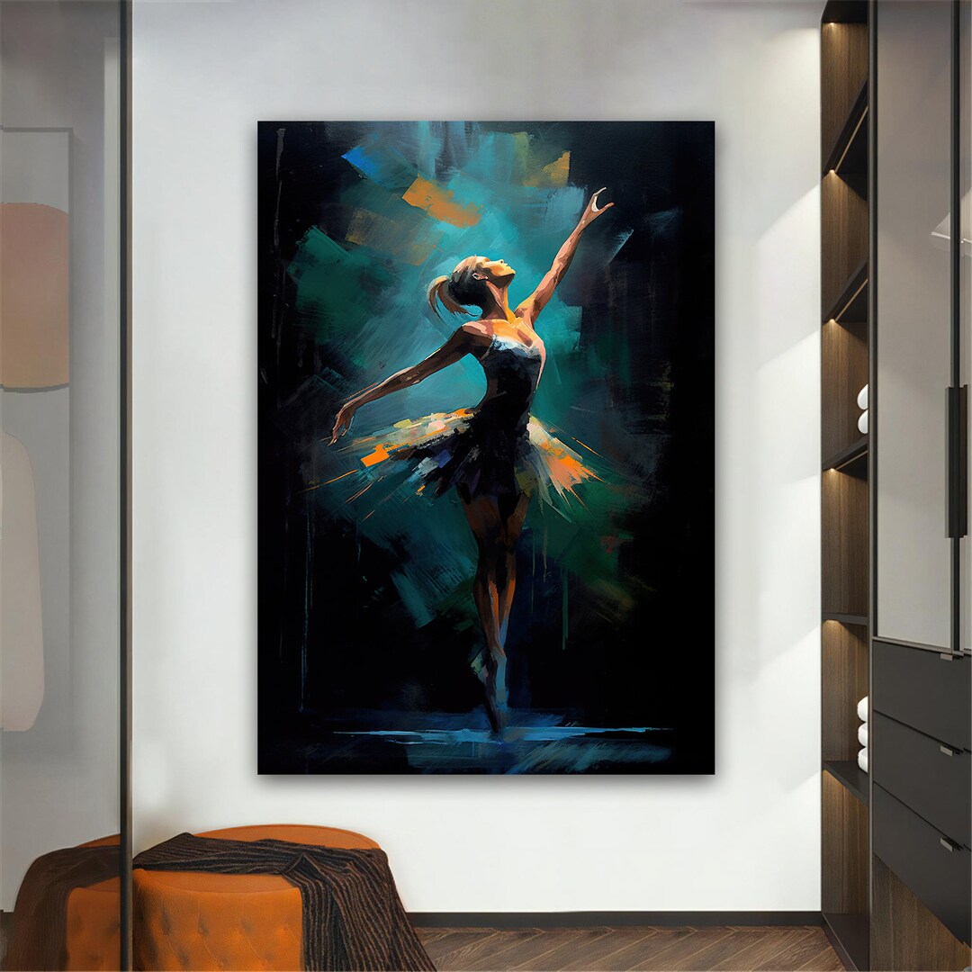 Modern Ballet Canvas Painting, Abstract Ballerina Print Wall Art ...