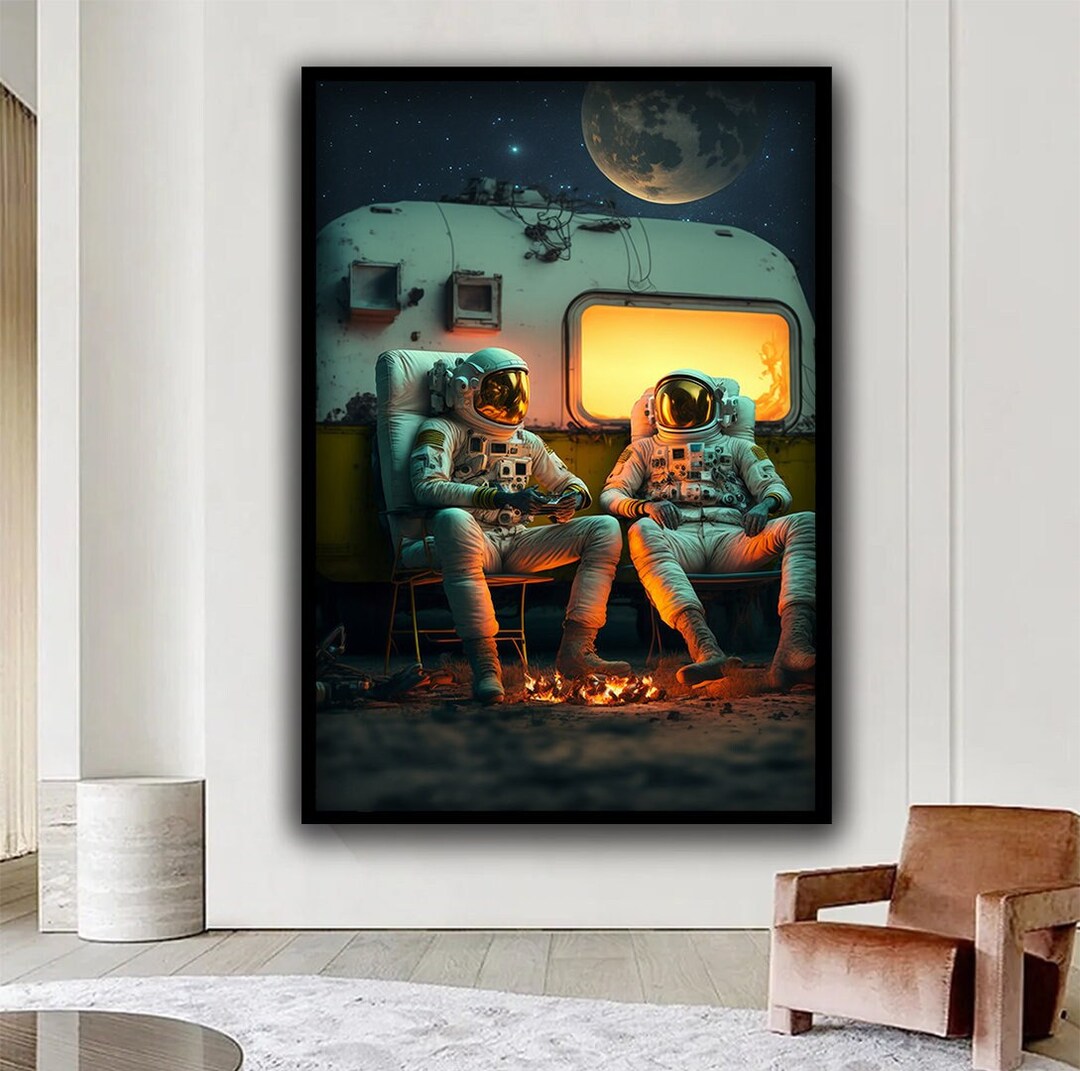 Astronaut Men Canvas, Spaceship Wall Art, Astronaut Man Wall Decor ...