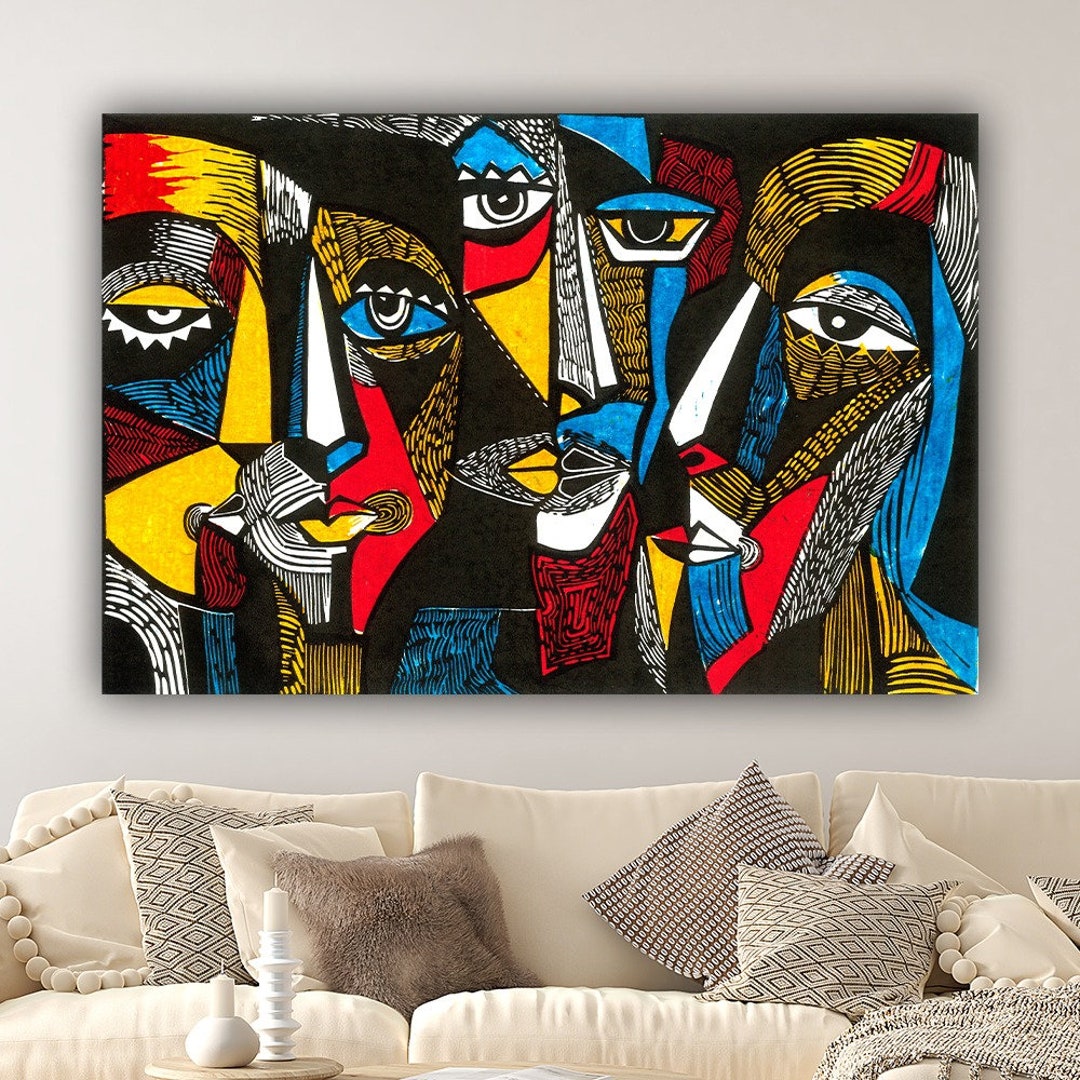 Abstract Portrait Canvas Painting , Faces Canvas Print, Abstract People ...