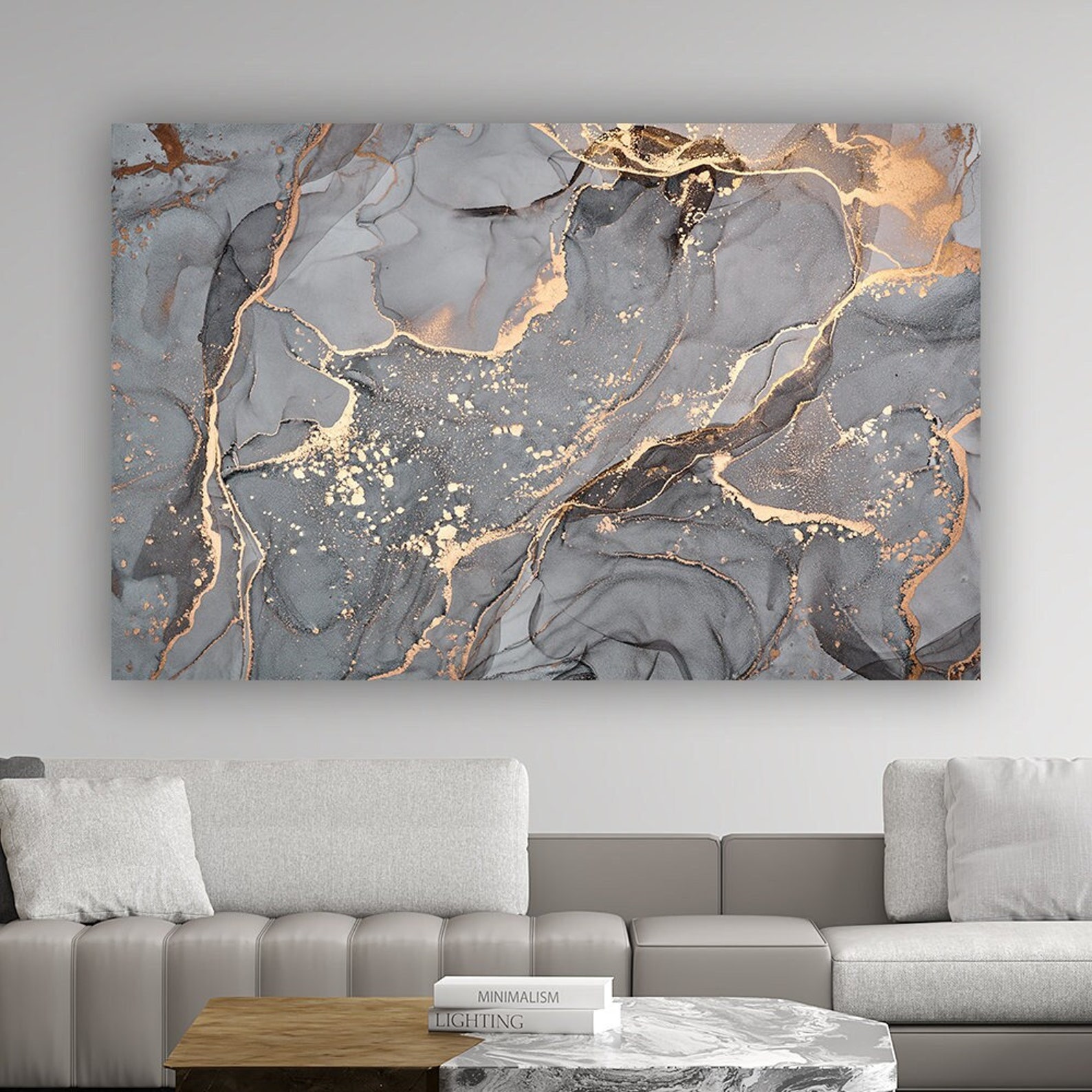 Marble Canvas Decor Modern Artwork Marble Wall Art Canvas | Etsy