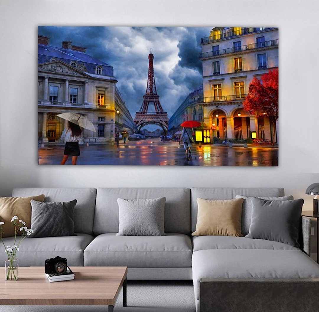 Eiffel Tower Canvas Painting, Paris Canvas Print, Eiffel Landscape Art ...