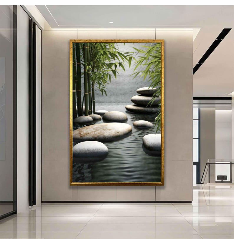 Zen Garden Canvas, Relaxing Bamboo and Stones Decor, Calming Nature ...