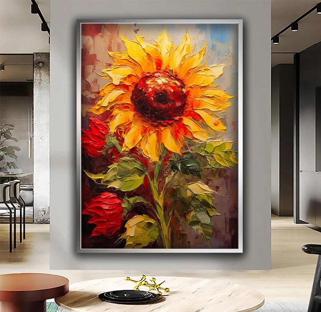 Yellow Flower Canvas, Printed Painting, Yellow Flower Canvas Decor ...