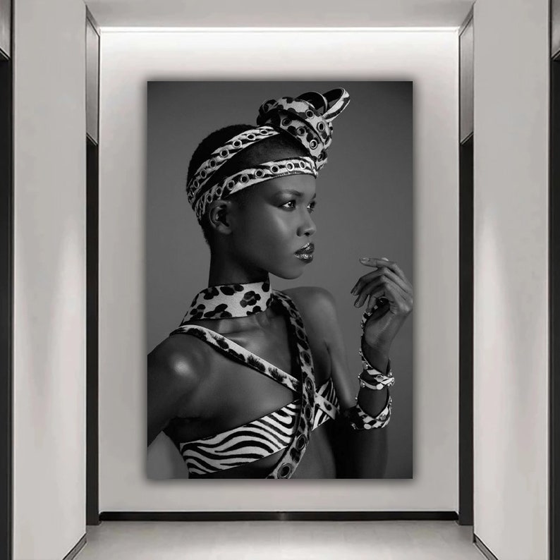 African Woman Canvas Painting Black Woman Canvas Print - Etsy