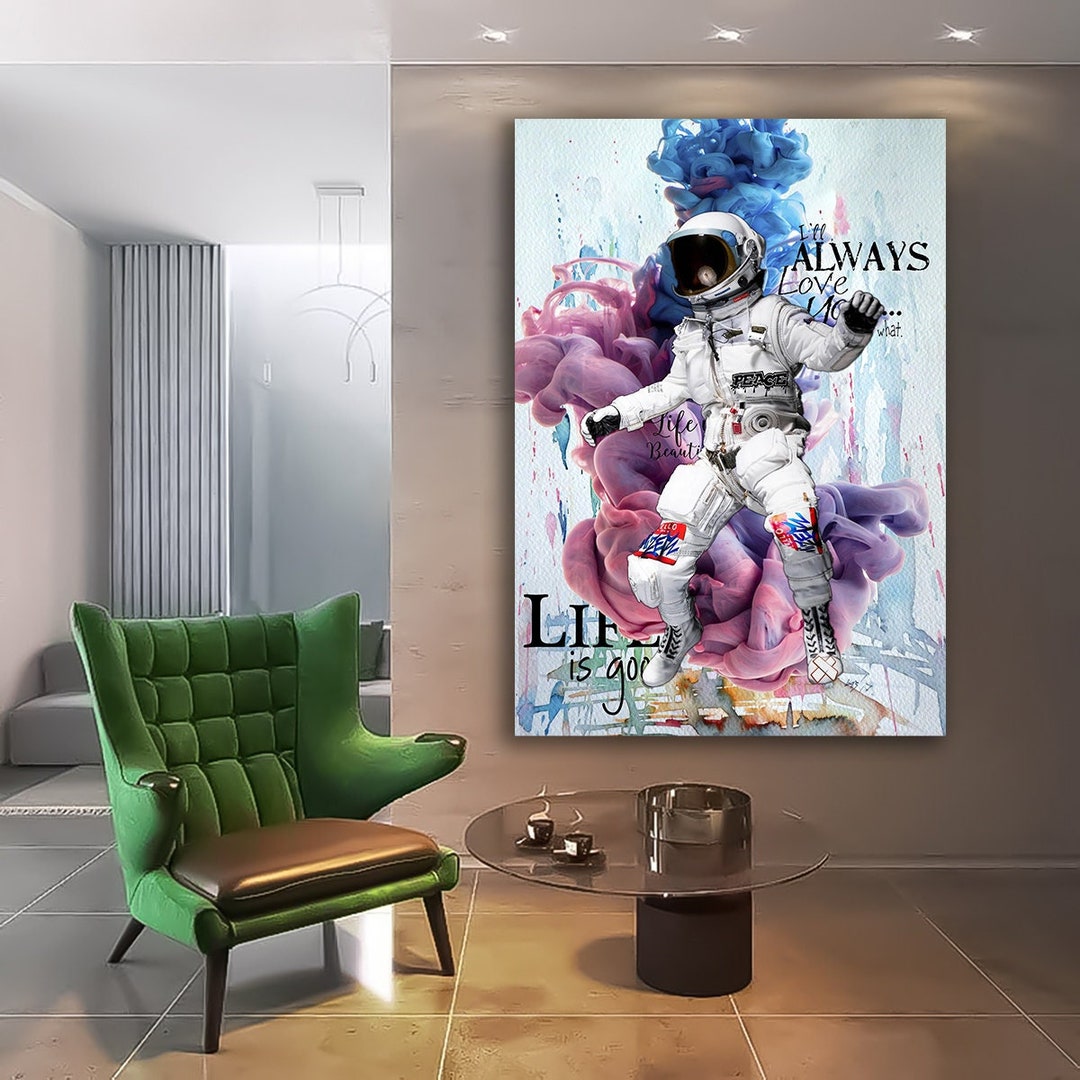 Astronaut Canvas, Banksy Graffiti Astronaut Painting, Astronaut Wall ...