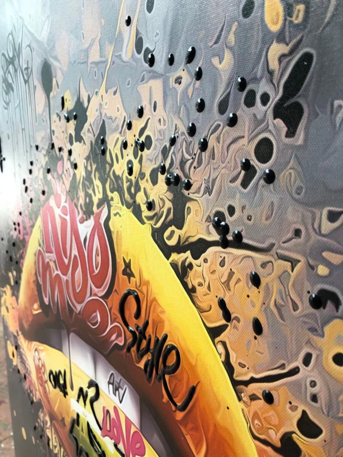 Graffiti Lip Canvas Pop Art Lip Painting Artistic Lip Art - Etsy