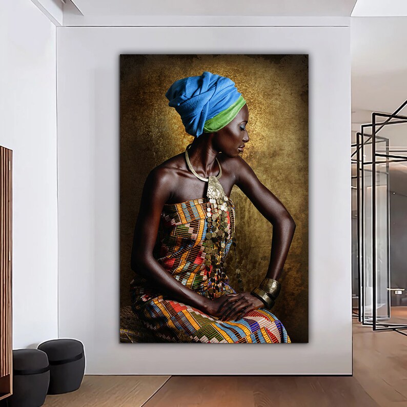 African Woman Canvas Painting Black Woman Canvas Print - Etsy