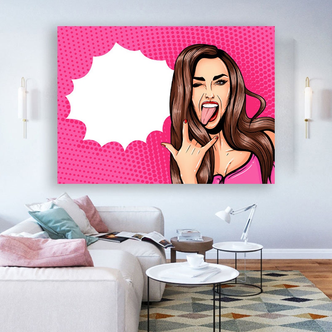 Personalized Pop Art Canvas Painting, Comic Pop Art Canvas Print ...