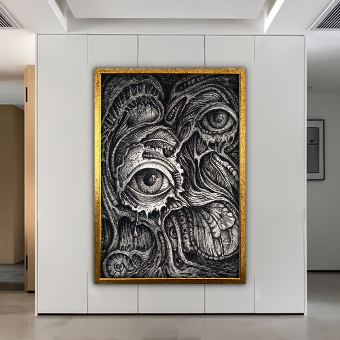 Eyes Canvas, Surreal Art Eye Painting, Abstract Eyes Canvas Print ...