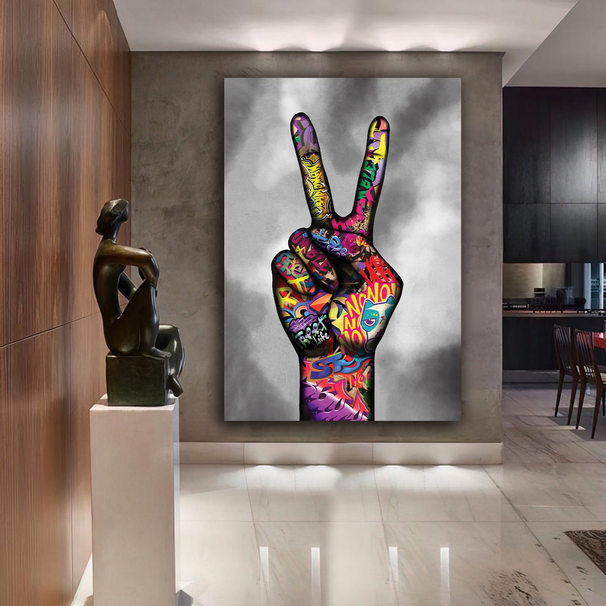 Graffiti Peace Sign Hand