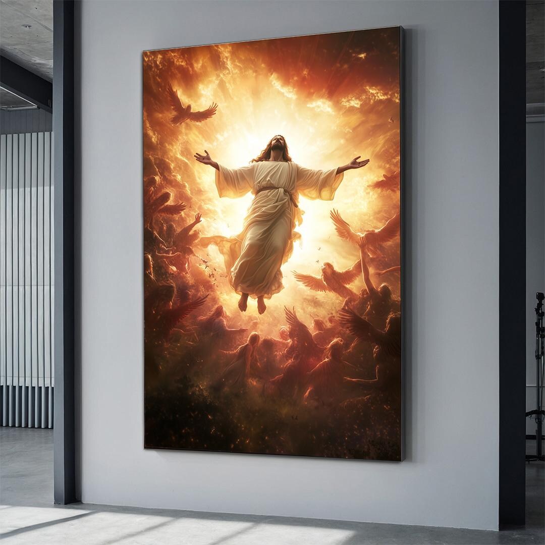 Jesus Christ Approaching Heaven, Jesus Canvas Painting, Christian Wall ...