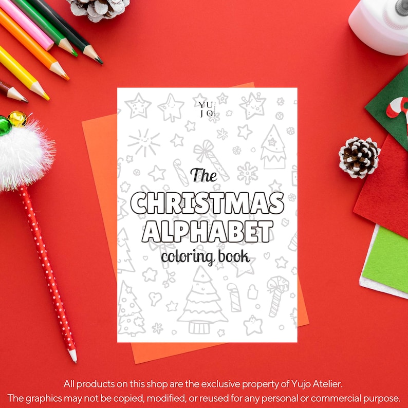 Christmas Alphabet Coloring Book, Kids Christmas Activities, Digital ...