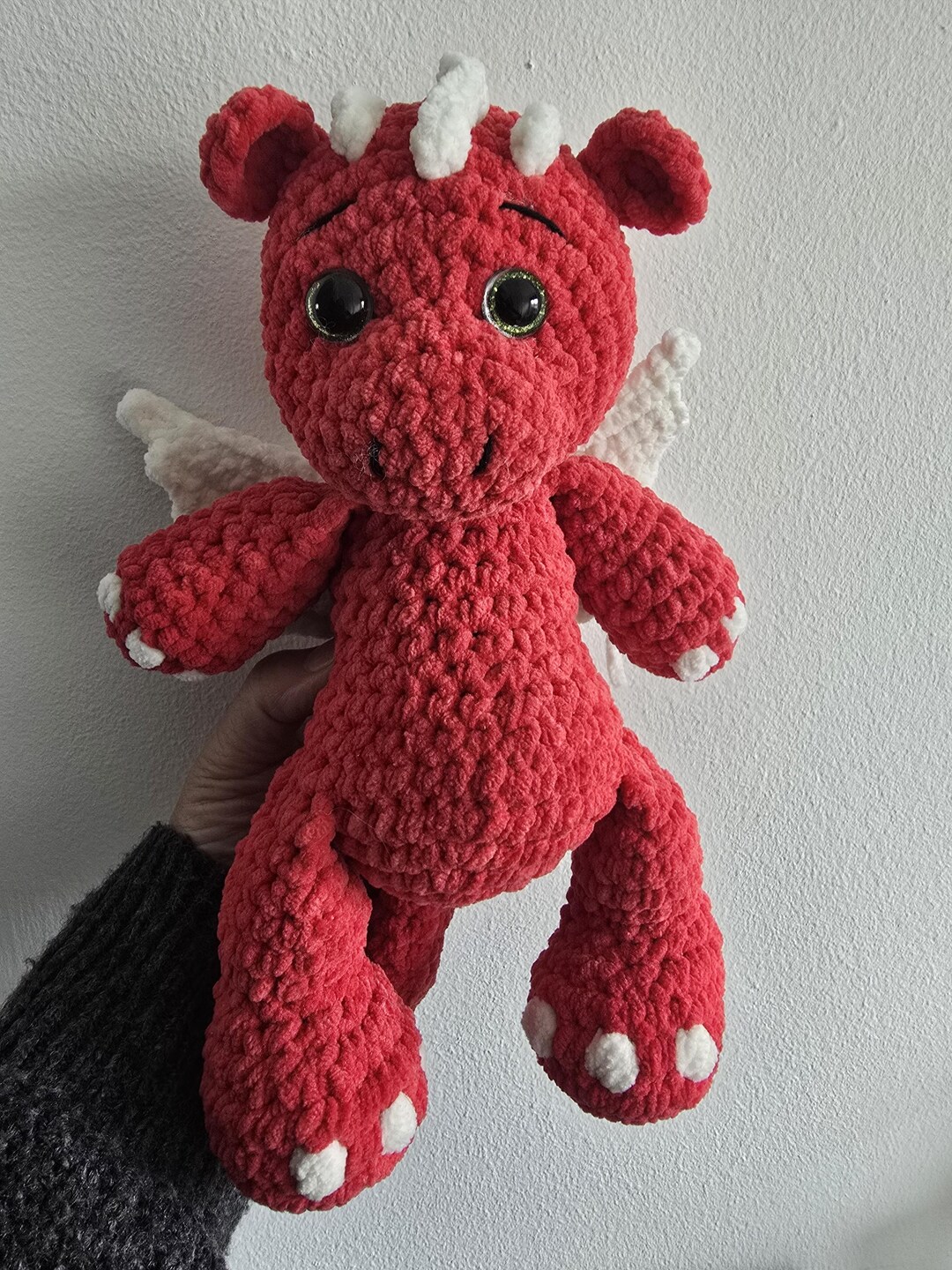 Handmade Crochet Welsh Red Dragon , 100% Wool Plush Large - Etsy
