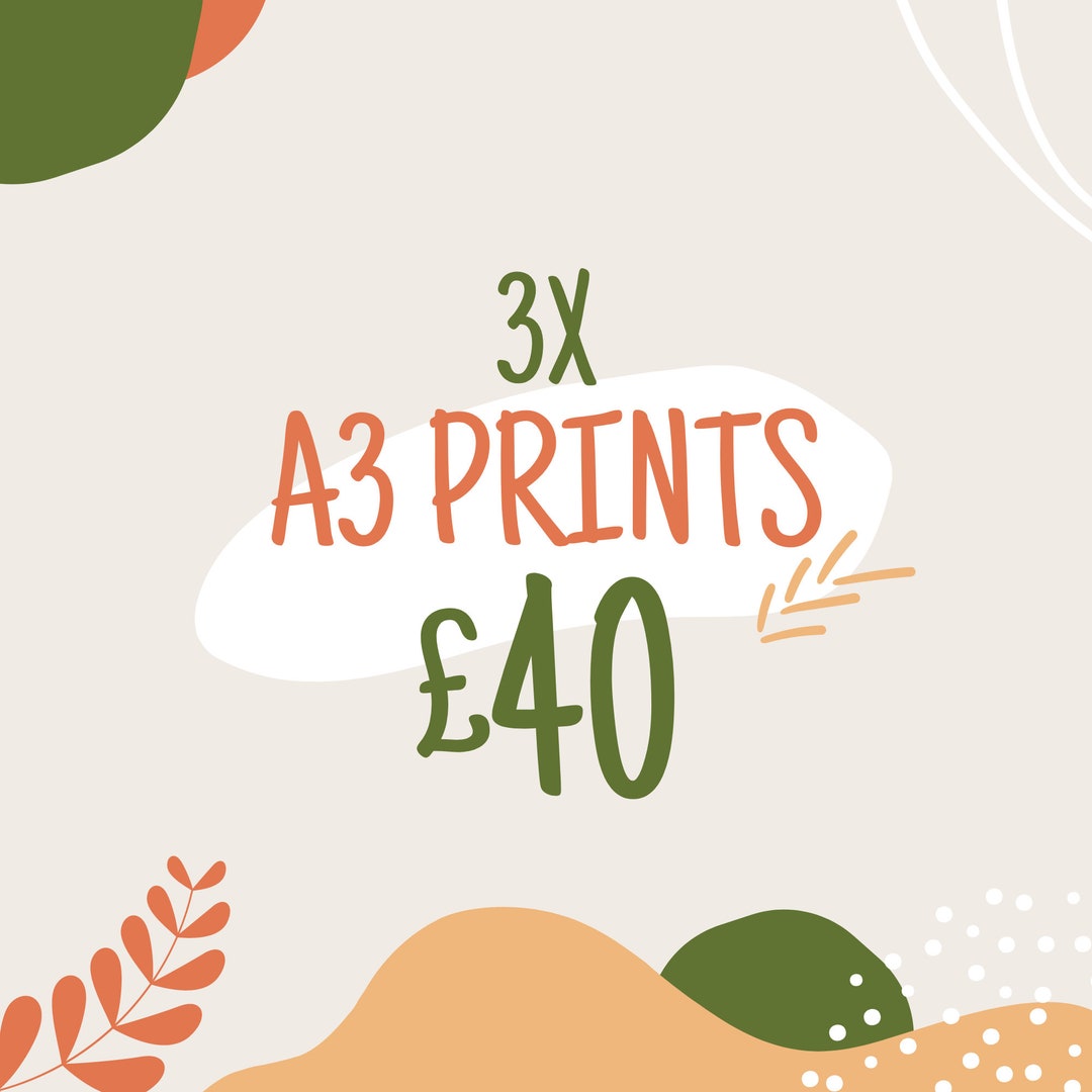 3x A3 Print Bundle | Colourful Wall Art Collection | Housewarming Gift ...