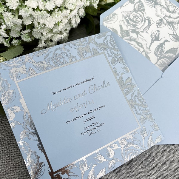 Silver Boarder for Invitation - Etsy
