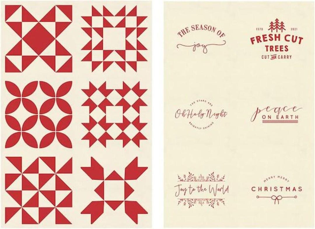 Sweetwater Printworks for Moda Red Barn Christmas Quilt Panels-2 - 36 ...