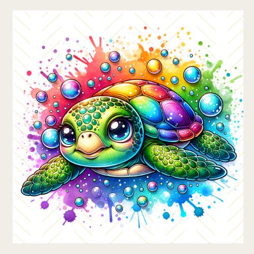 Rainbow Sea Turtle, Clipart, Commercial Use Clip Art, Create Your Own ...