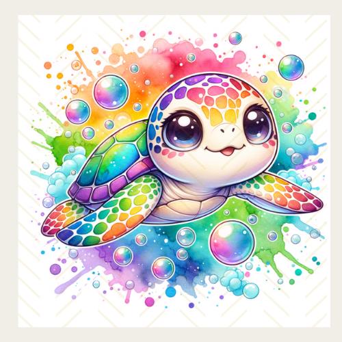 Rainbow Sea Turtle, Clipart, Commercial Use Clip Art, Create Your Own ...