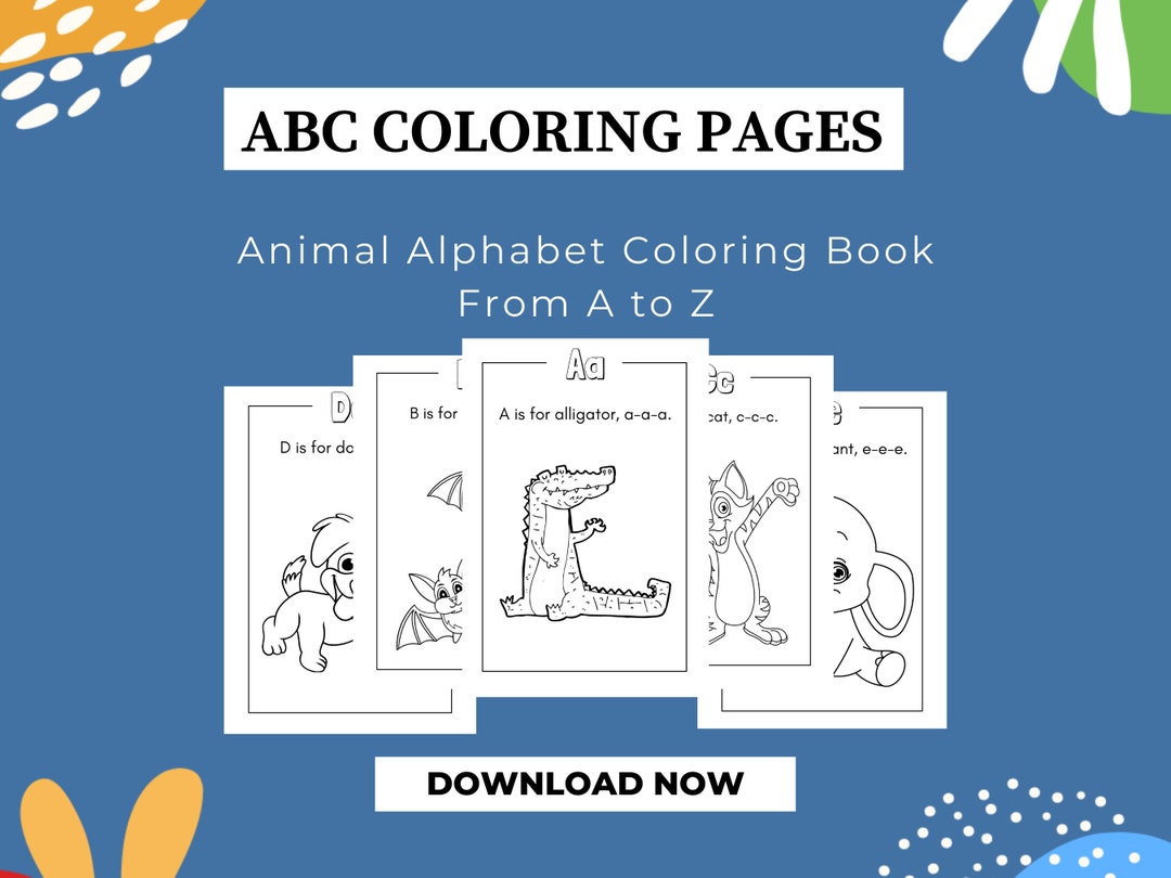 Alphabet Coloring Pages Kids Printable, ABC Coloring Book, Alphabet ...