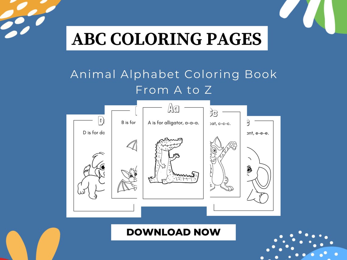 Alphabet Coloring Pages Kids Printable, ABC Coloring Book, Alphabet ...