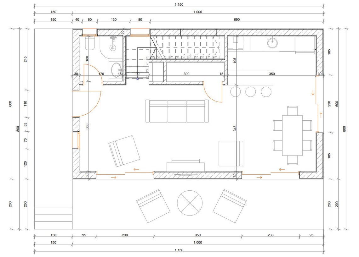 Tiny House Plans With 3 Bedroom, Tiny House, Custom House Drawing PDF ...