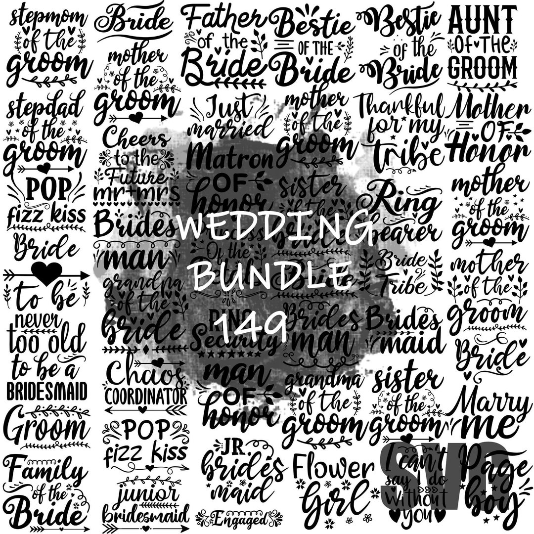 Wedding & Marriage SVG MEGA Bundle, Digital PDF Instant Download ...