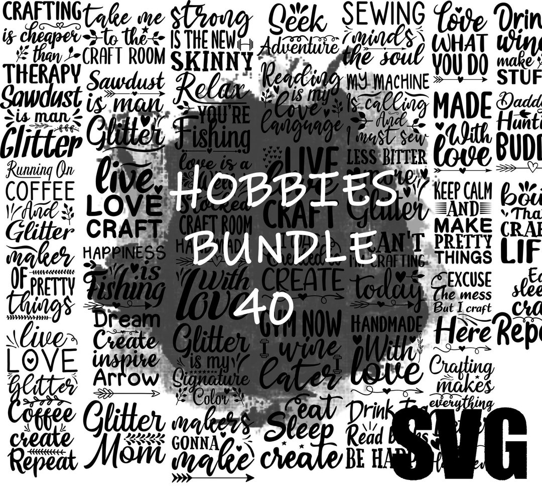Hobbies SVG Bundle, Digital PDF Instant Download, Cricut Cut Files ...
