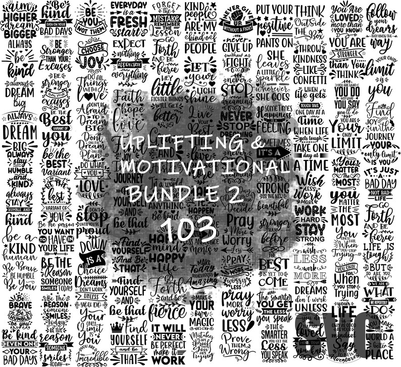 Uplifting & Motivational SVG MEGA Bundle 2, Digital PDF Instant ...