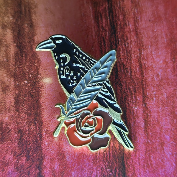 Raven Enamel Pin - Etsy