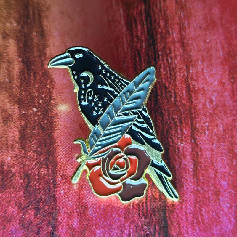 Raven Enamel Pin - Etsy
