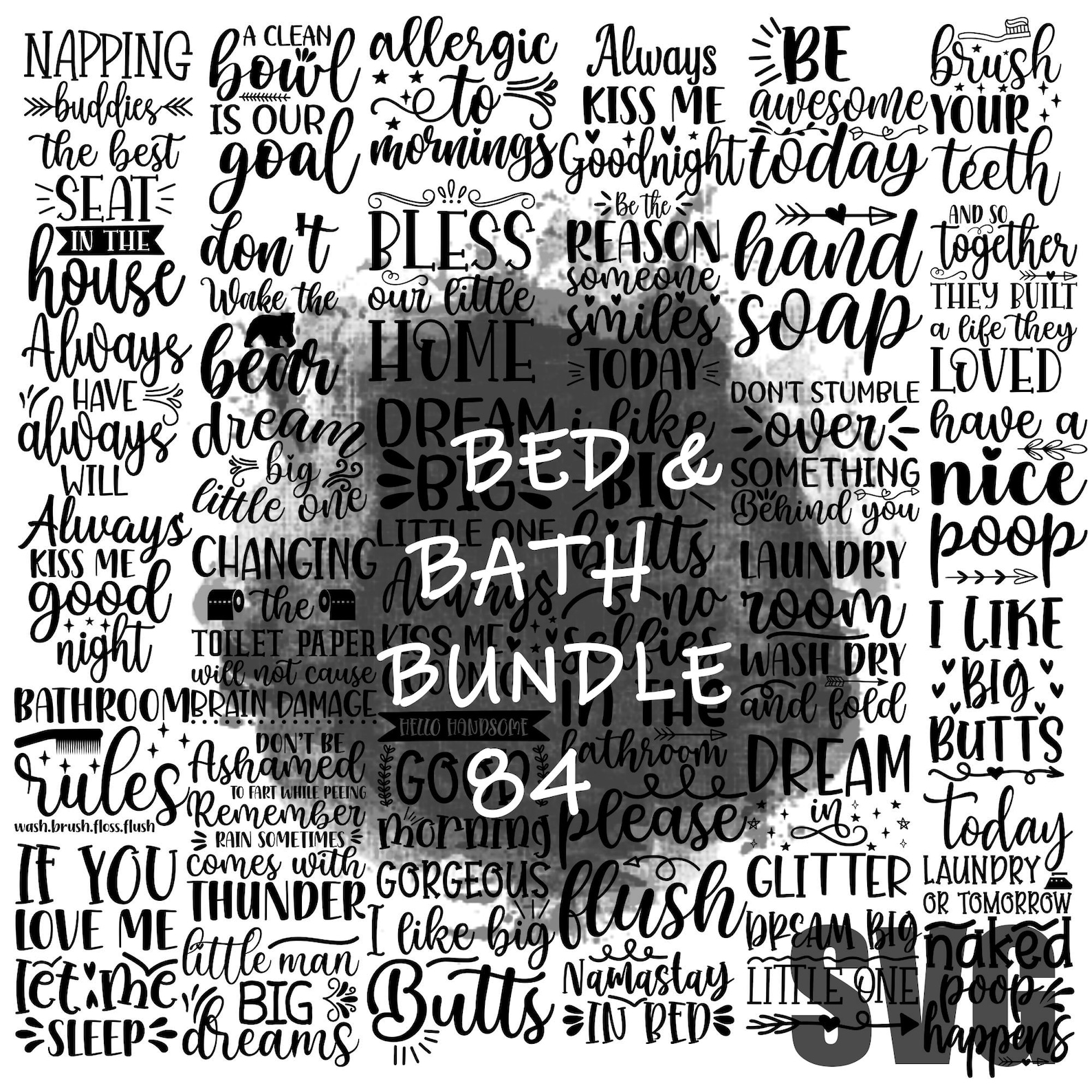 Bed & Bath SVG MEGA Bundle, Digital PDF Instant Download, Cricut Cut ...