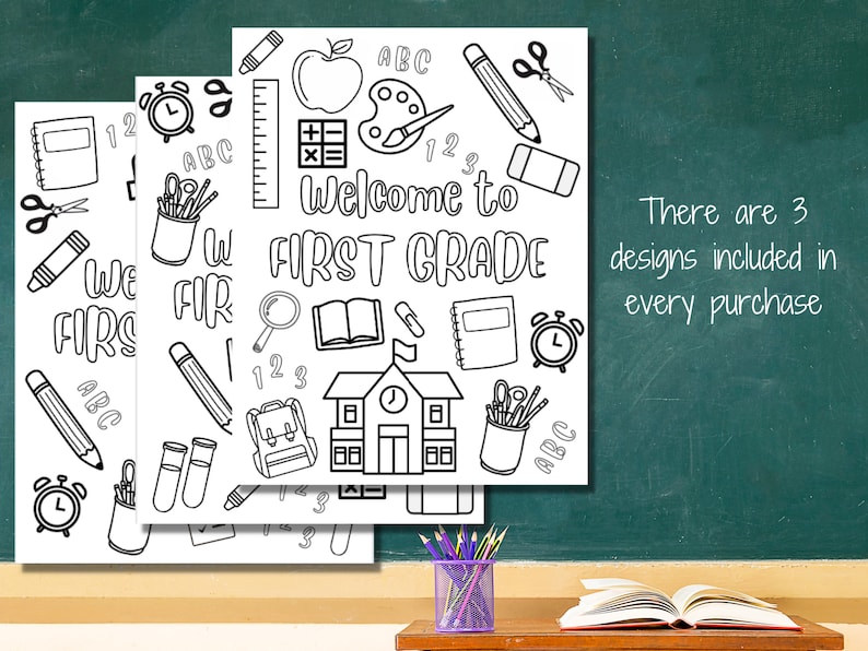 Welcome to First Grade Coloring Sheet, Open House, Back to School ...